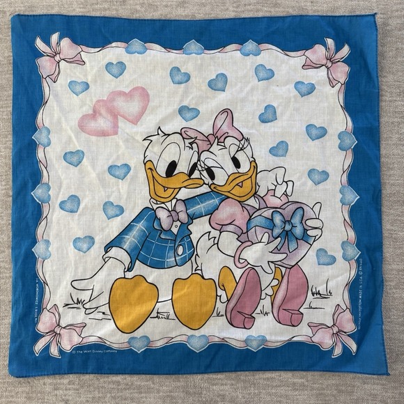 Disney | Accessories | Vintage Disney Haveahank Donald Duck Daisy Duck ...